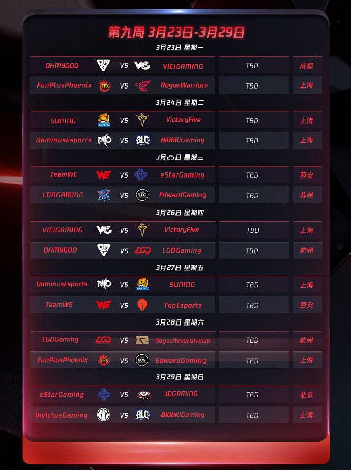《英雄联盟》LPL春季赛赛程公布 揭幕战iG对阵FPX_3DM网游